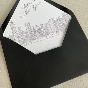 Printed New York Skyline Envelope Liners for A7, A9, Square Envelope ...