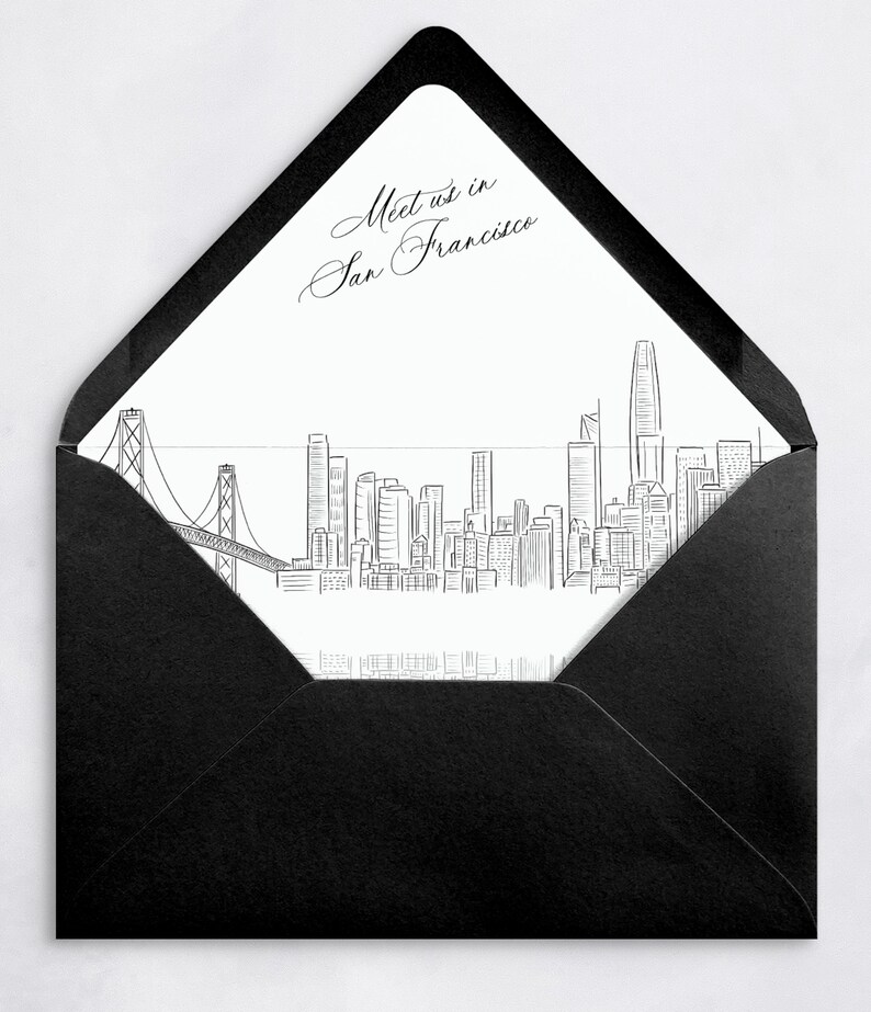 Printable San Francisco Skyline Envelope Liner Template - Etsy