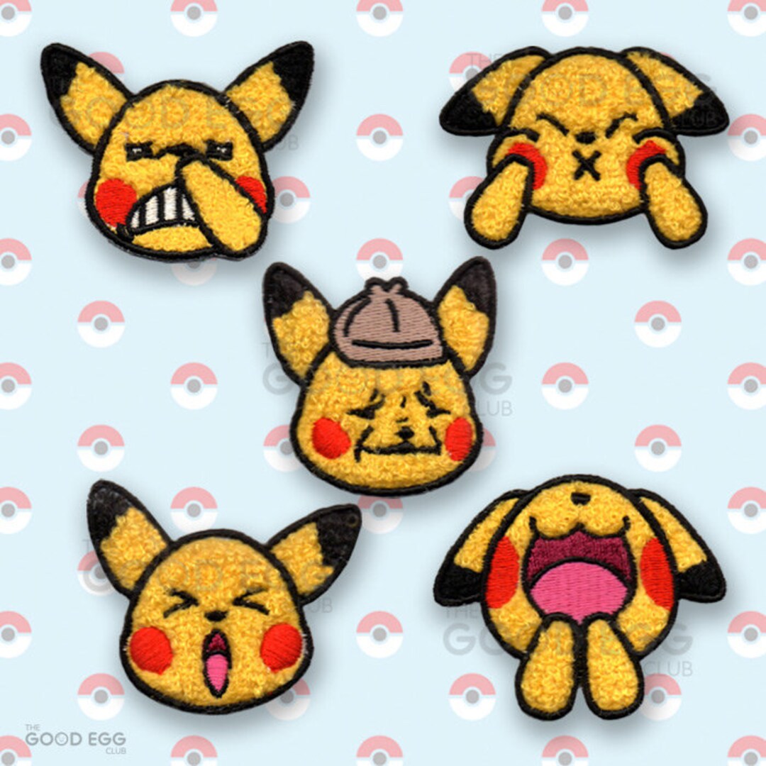 Pokemon: Pikachu Face Chenille Patch - Etsy