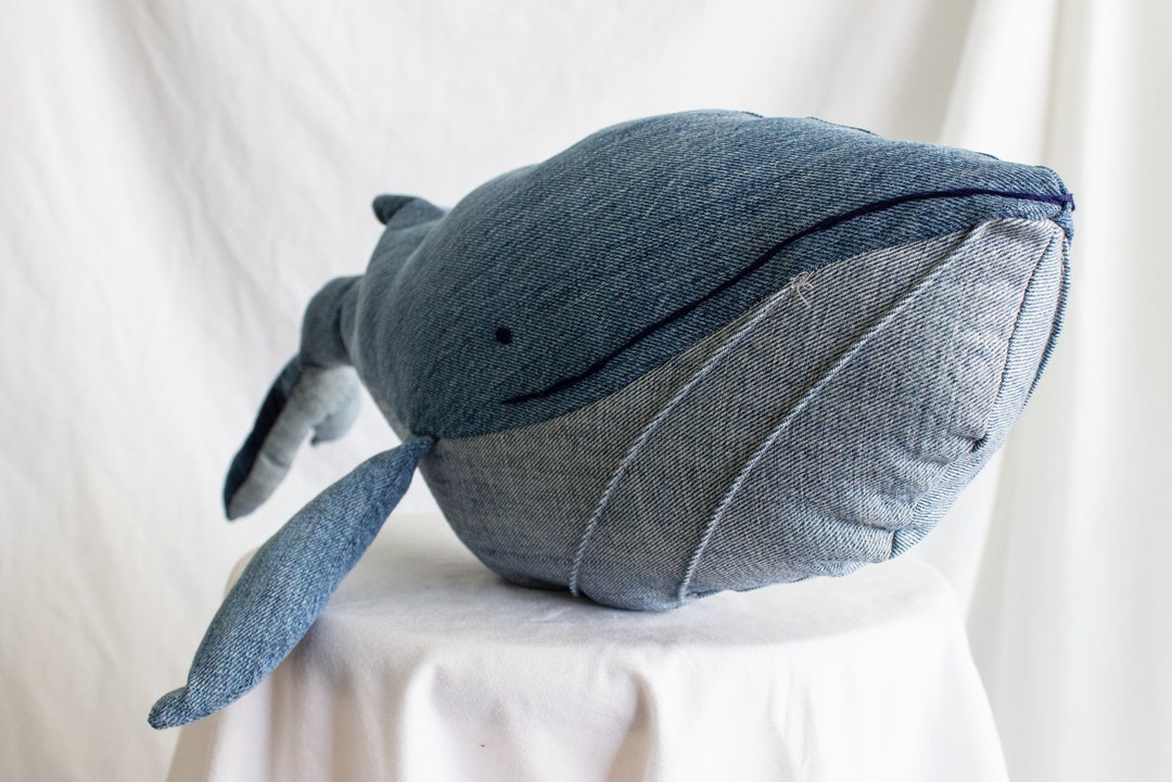 Stuffed Denim Whale - Etsy