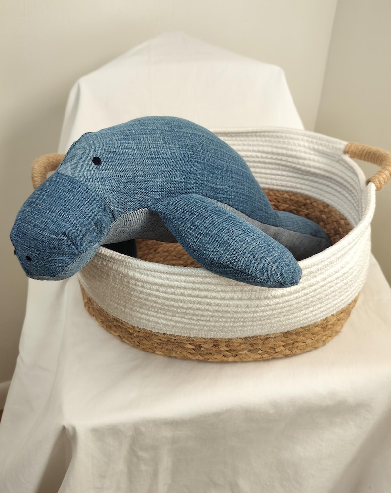 Stuffed Upcycled Denim Manatee New Style | Exclusively on Etsy - Etsy
