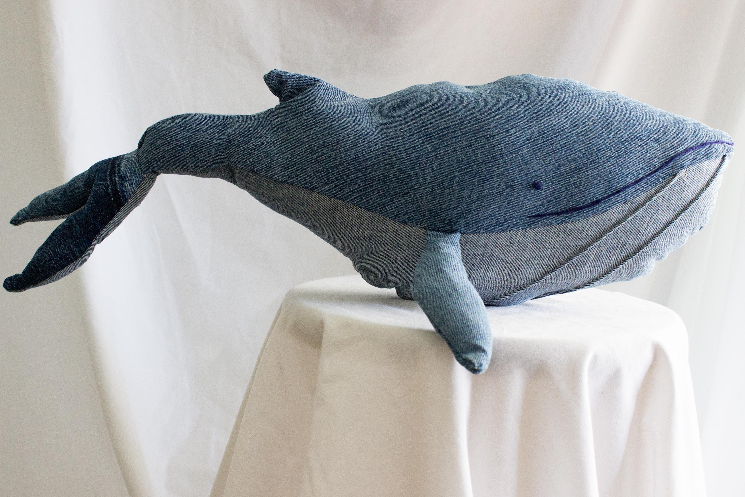 Stuffed Denim Whale - Etsy