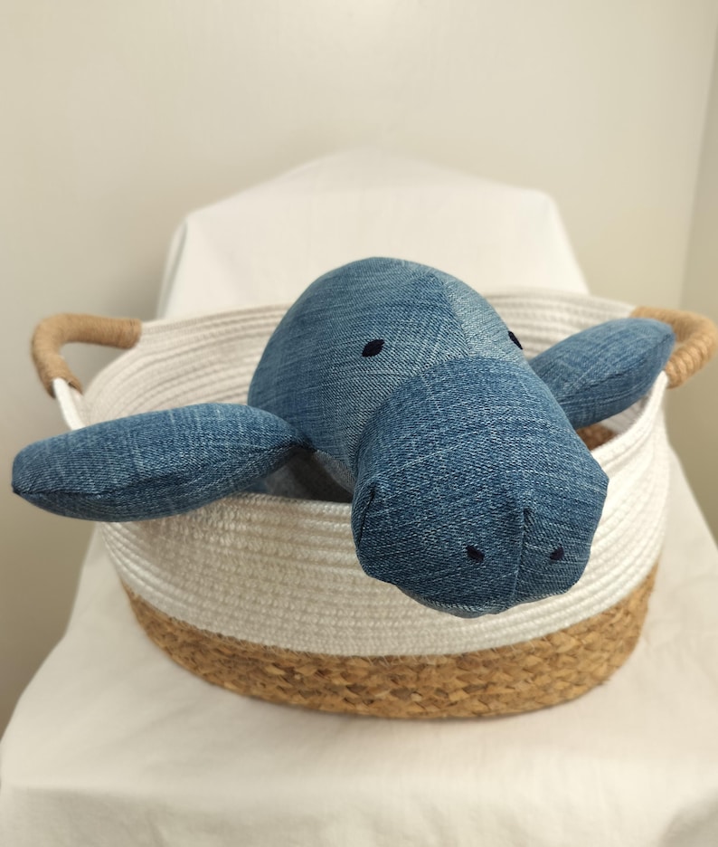 Stuffed Upcycled Denim Manatee New Style | Exclusively on Etsy - Etsy