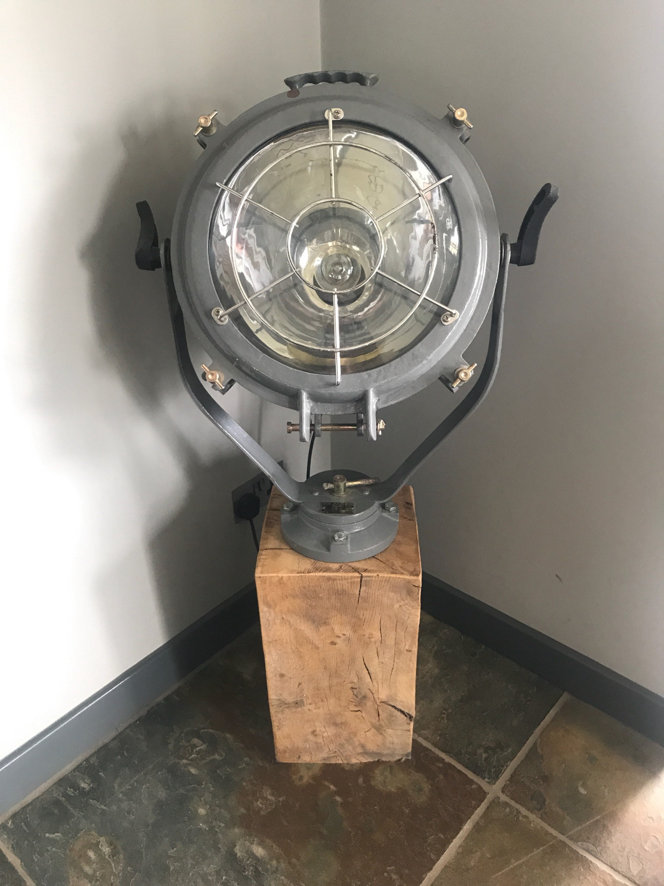 Genuine Ships salvage cargo light re purposed into a Floor | Etsy