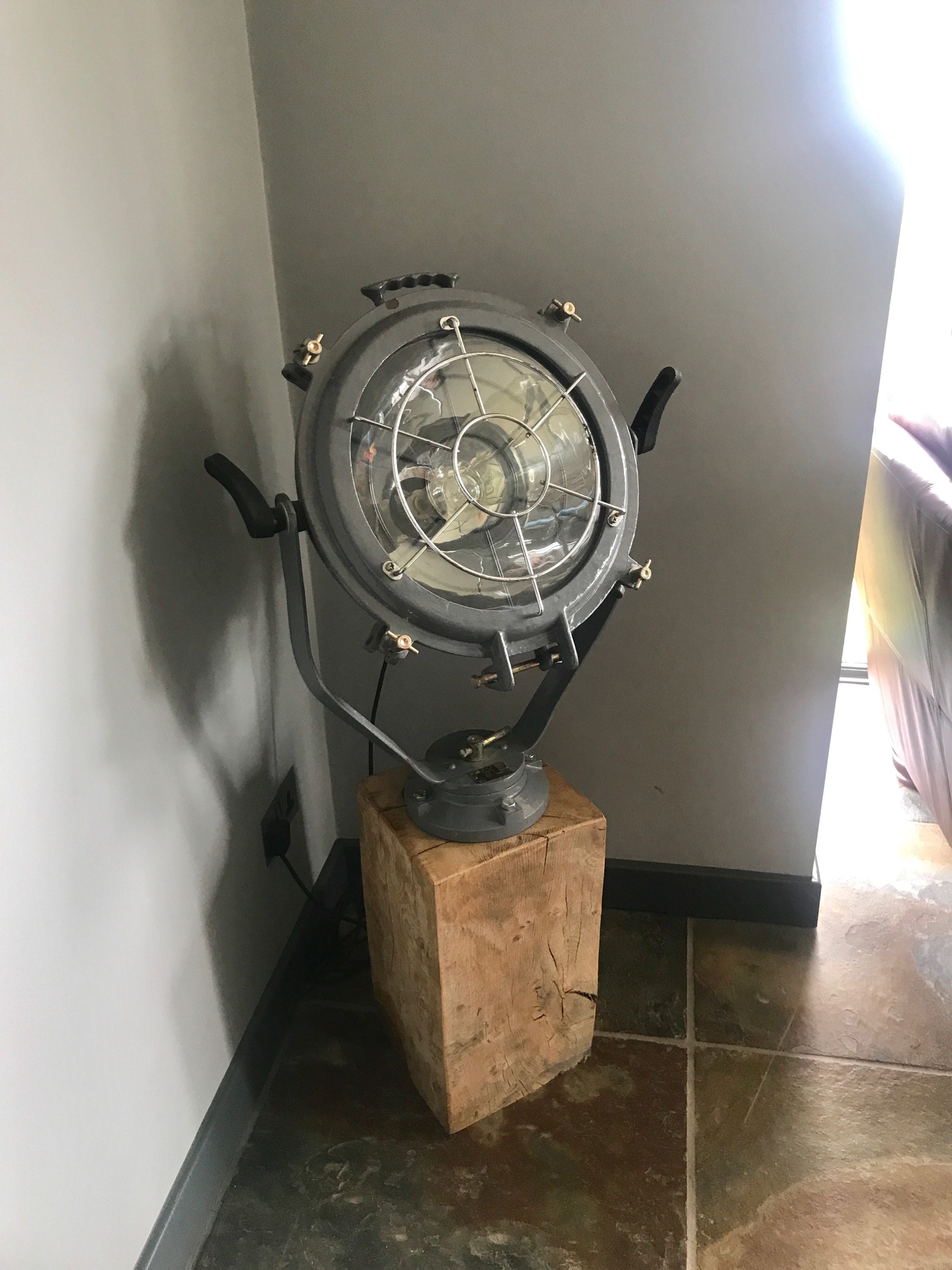Genuine Ships salvage cargo light re purposed into a Floor | Etsy