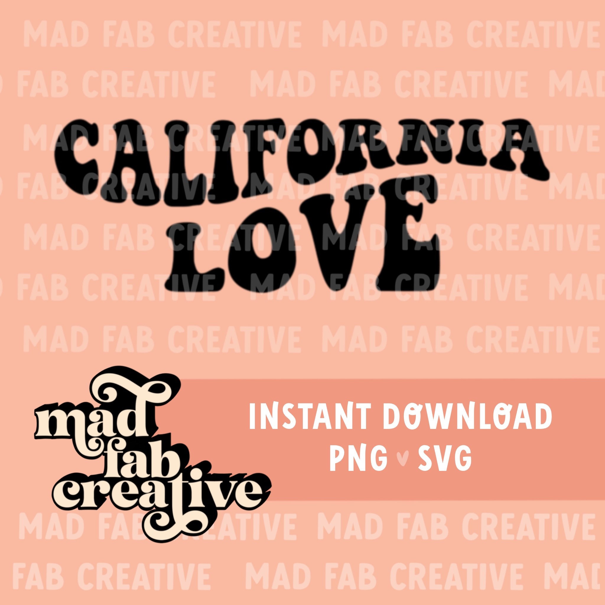 California Love Retro Digital Download PNG and SVG Files - Etsy