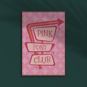 Pink Pony Club Retro Digital Art Print - Etsy