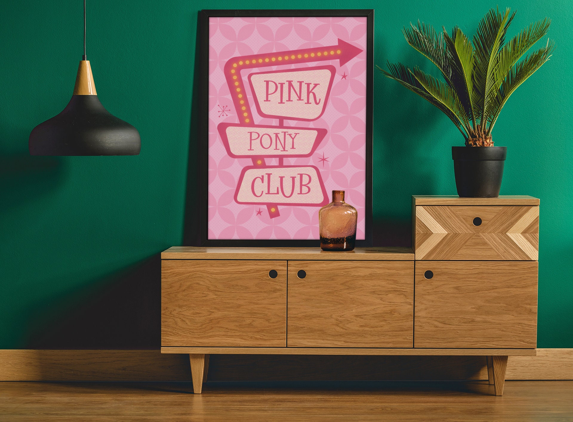 Pink Pony Club Retro Digital Art Print - Etsy