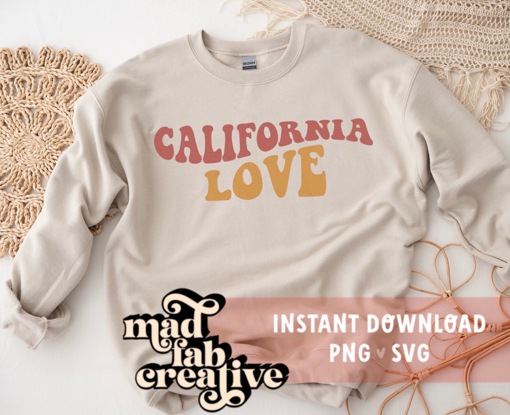 California Love Retro Digital Download PNG and SVG Files - Etsy