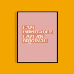 I Am Inimitable I Am an Original Hamilton Digital Art Print - Etsy