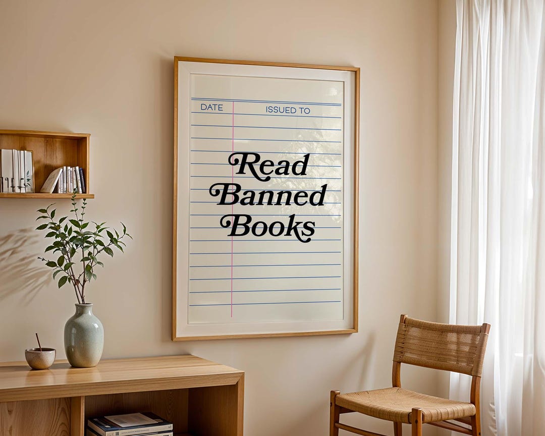 Read Banned Books Library Card Digital Art Print Poster Printable - Etsy