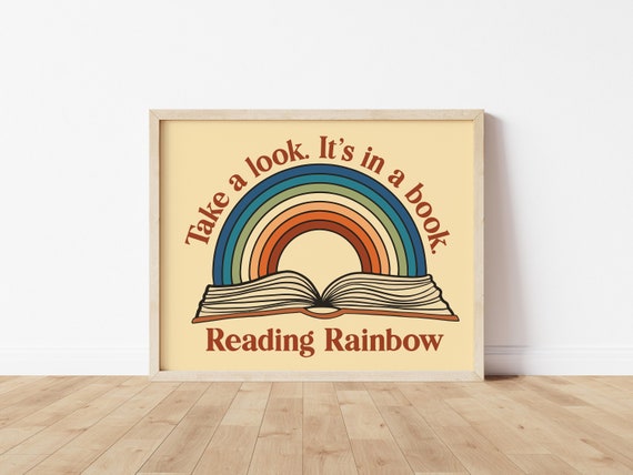 Reading Rainbow Retro Digital Art Print - Etsy
