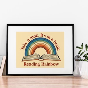 Reading Rainbow Retro Digital Art Print - Etsy