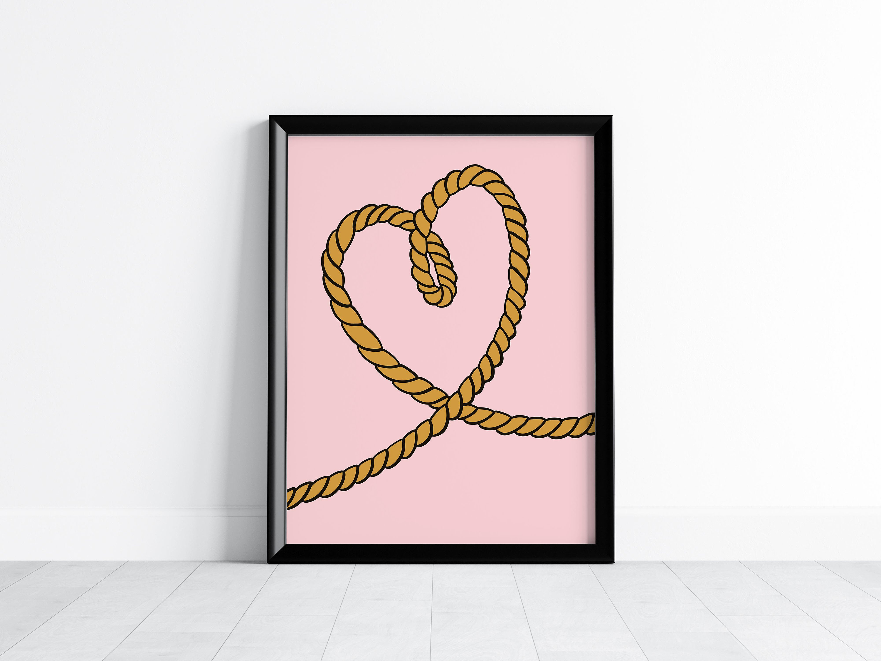 Western Cowboy Rope Heart Digital Art Print - Etsy