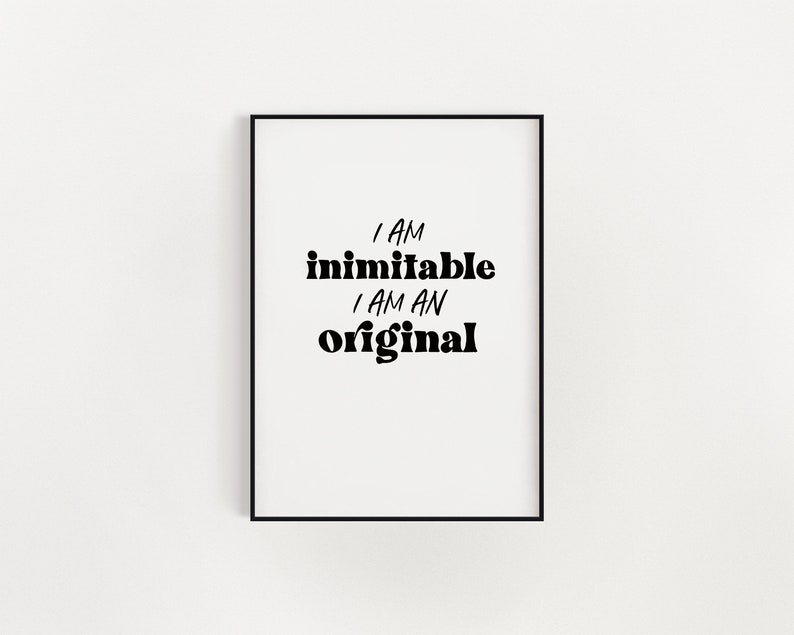I am Inimitable I am an Original Hamilton Digital Art Print | Etsy