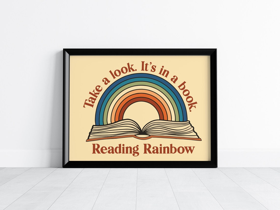 Reading Rainbow Retro Digital Art Print - Etsy