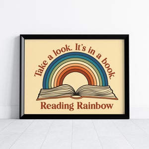 Reading Rainbow Retro Digital Art Print - Etsy