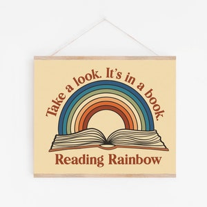 Reading Rainbow Retro Digital Art Print - Etsy