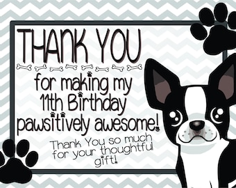 Boston Terrier Thank You Card - Etsy