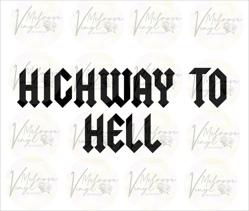 Highway to Hell ACDC Vinyl Decal Sticker AC/DC Song Title - Etsy