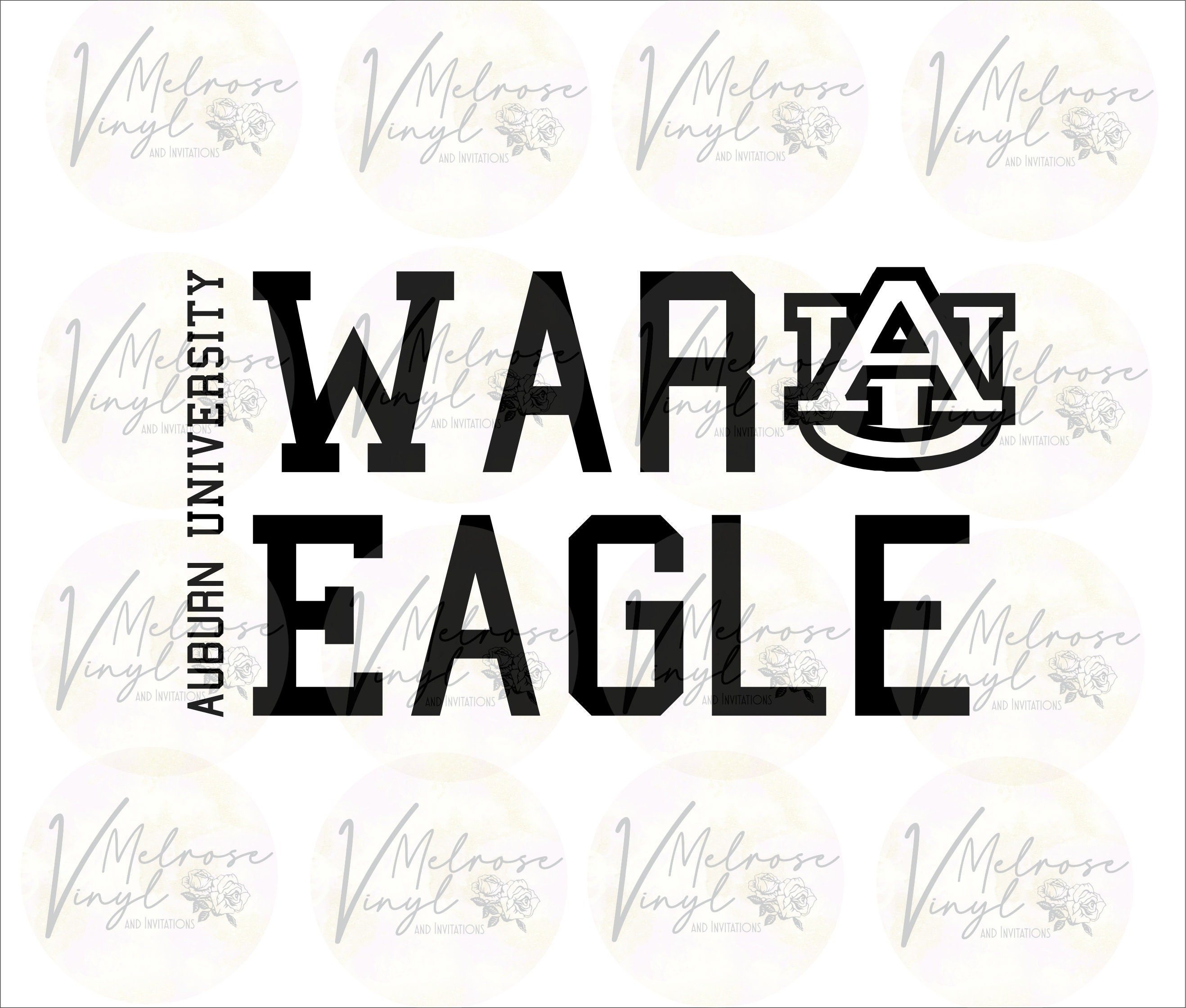 Auburn University Logo Black And White