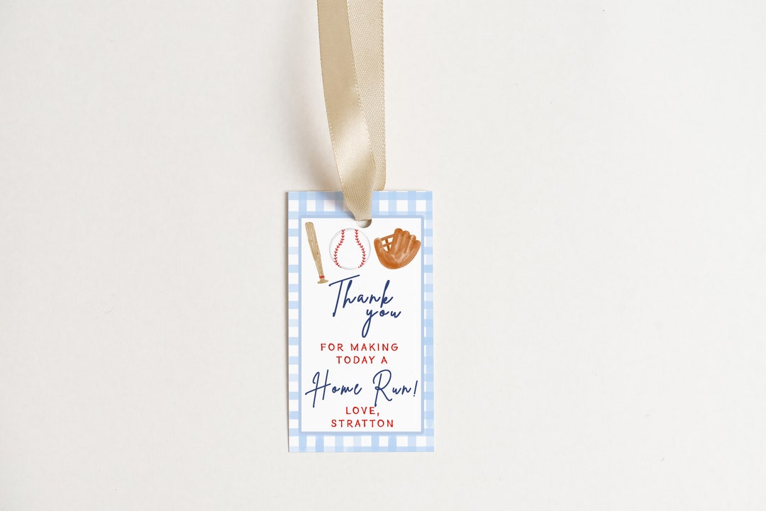 Baseball Birthday Thank You Tags | Baseball Party | Rookie Year Tag ...