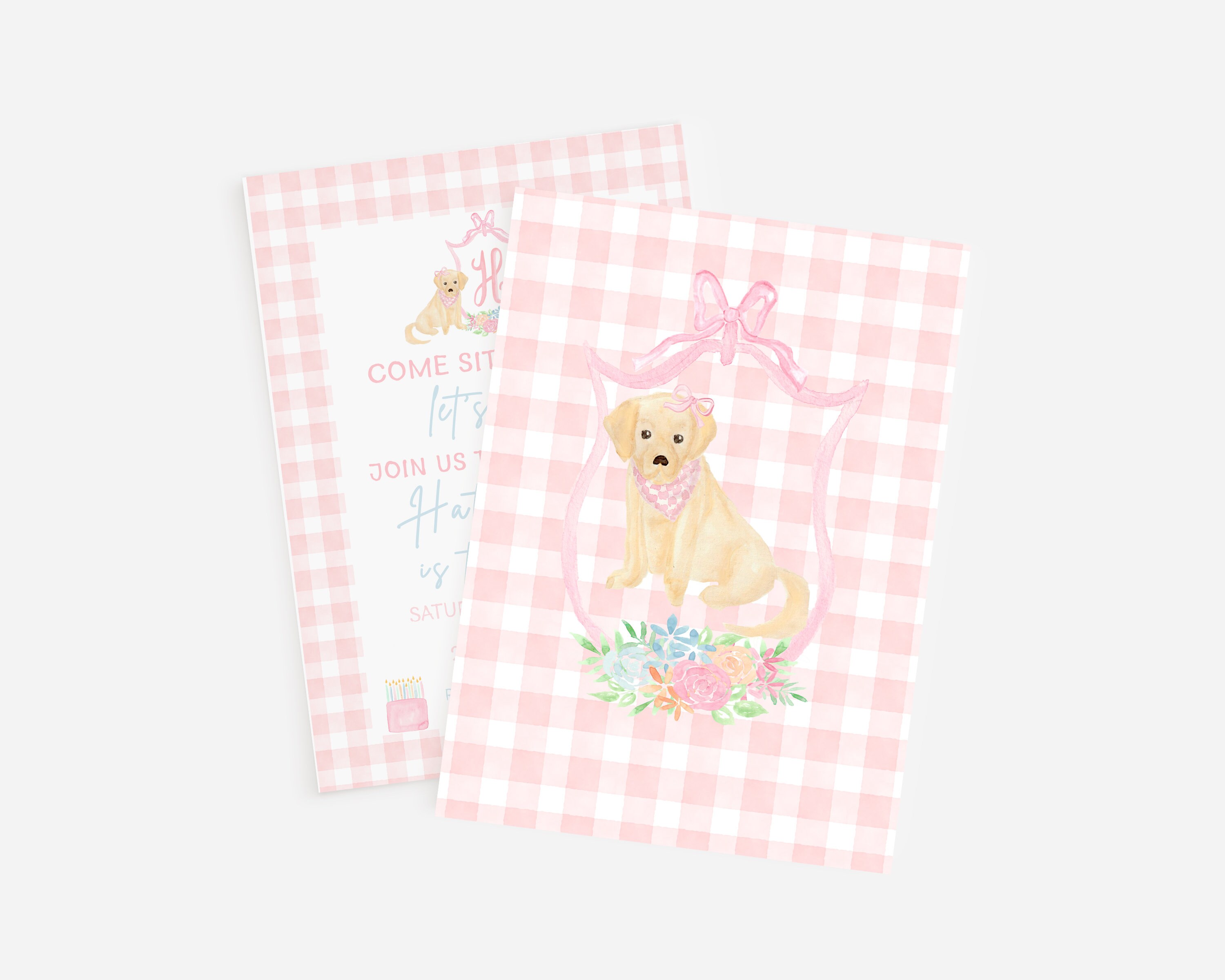 Puppy Watercolor Crest Invitations -come Sit Stay Play- Puppy ...