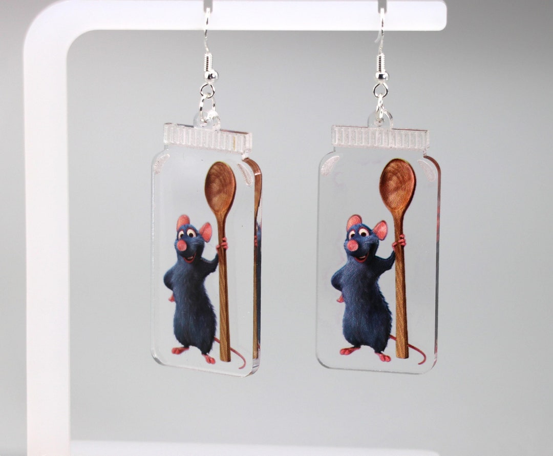 Pixar's Ratatouille remy in Jar Inspired Earrings - Etsy