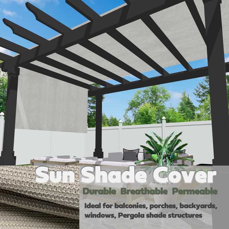 Custom Sun Shade Privacy Panel: Smoke Tan Patio Cover W/ Grommets - Etsy