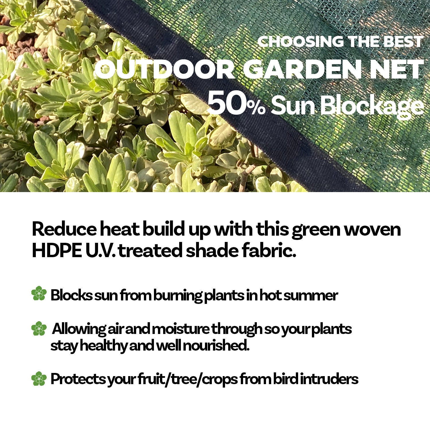 Custom HDPE 50% Sun Block Plant Shade - Garden Shade Cloth Netting Mesh ...