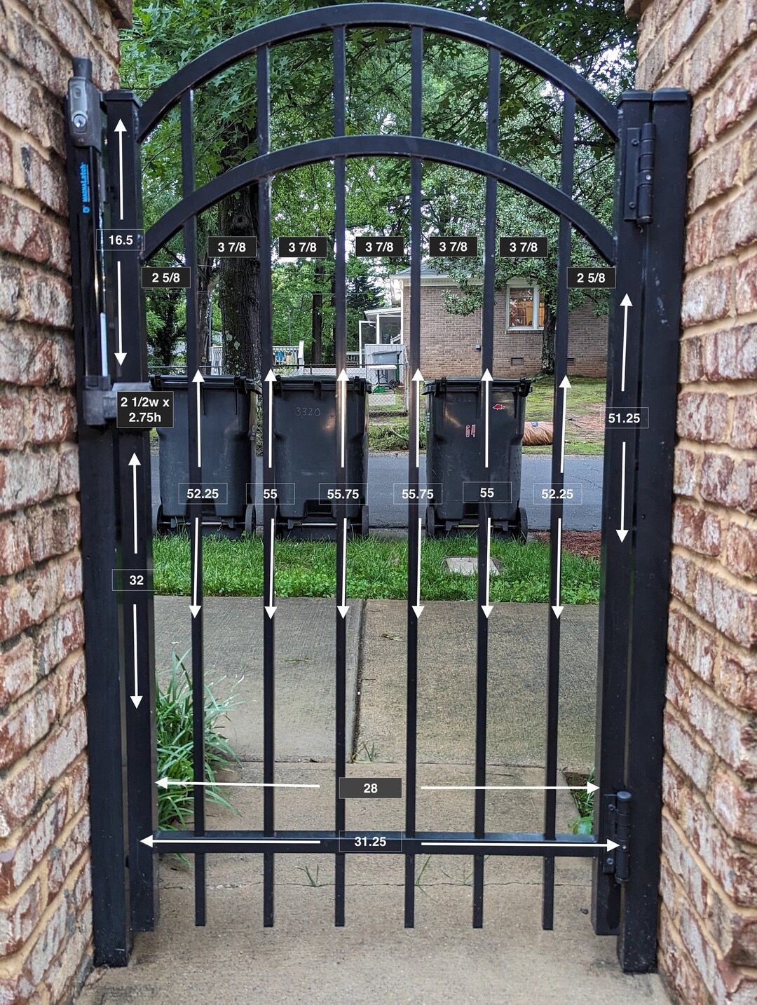 Custom Sized Arched Gate Privacy Screen Panel-shade & Privacy Black ...