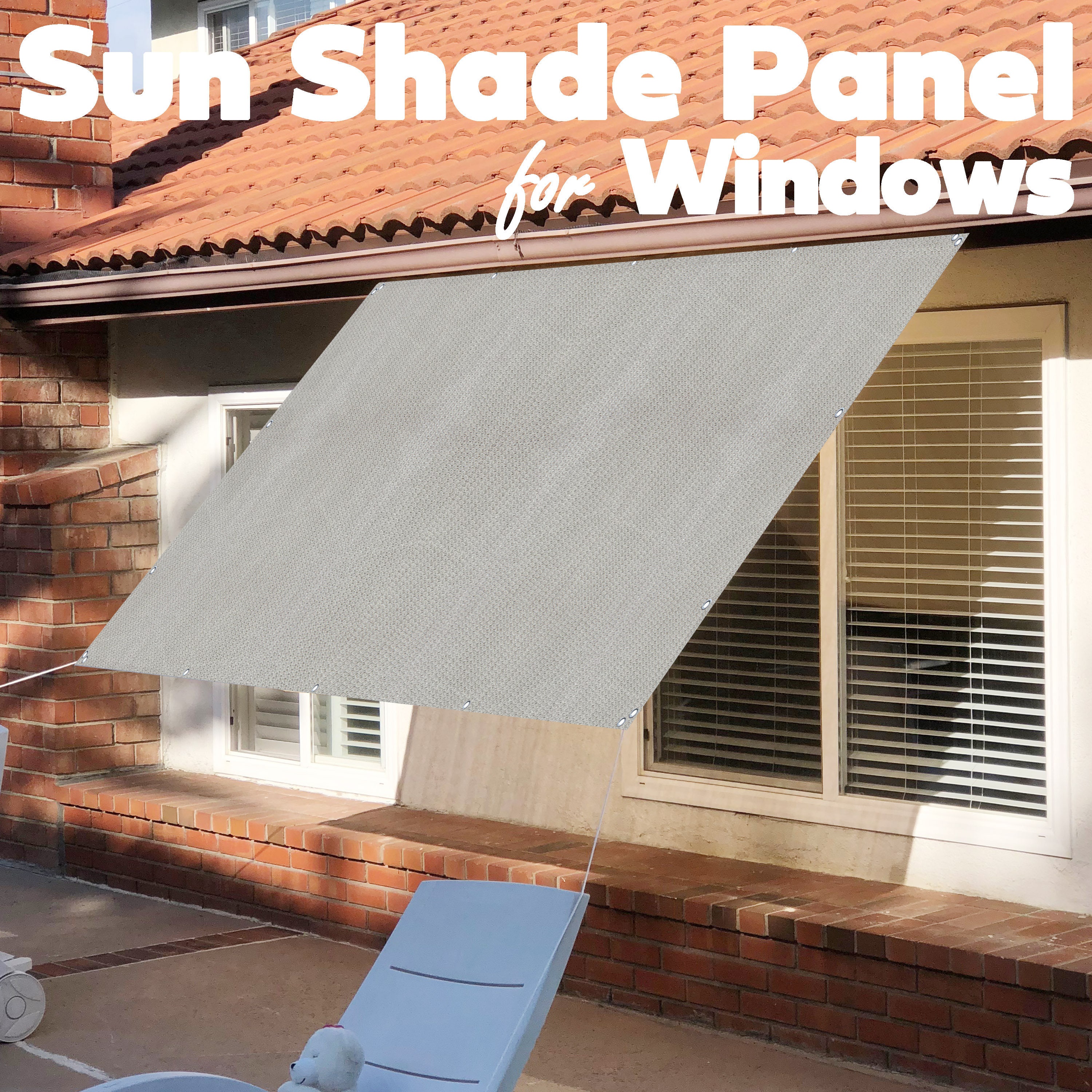 Custom Sun Shade Privacy Panel: Smoke Tan Patio Cover W/ Grommets - Etsy