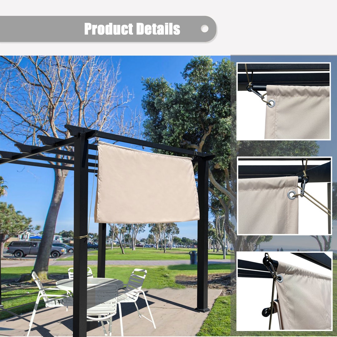 Custom Outdoor No Drill Half Folding Pergola Shade Cover Exterior Shade ...