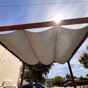 Custom Elegant Durable Wave Shade Cover for Wood Pergola - Beige, Grey ...