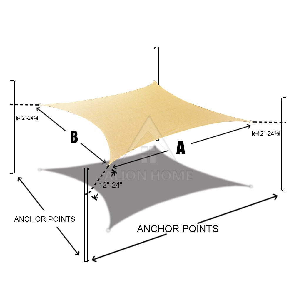 Custom Size Rectangle Curved Edge Sun Shade Sai 185GSM - Etsy