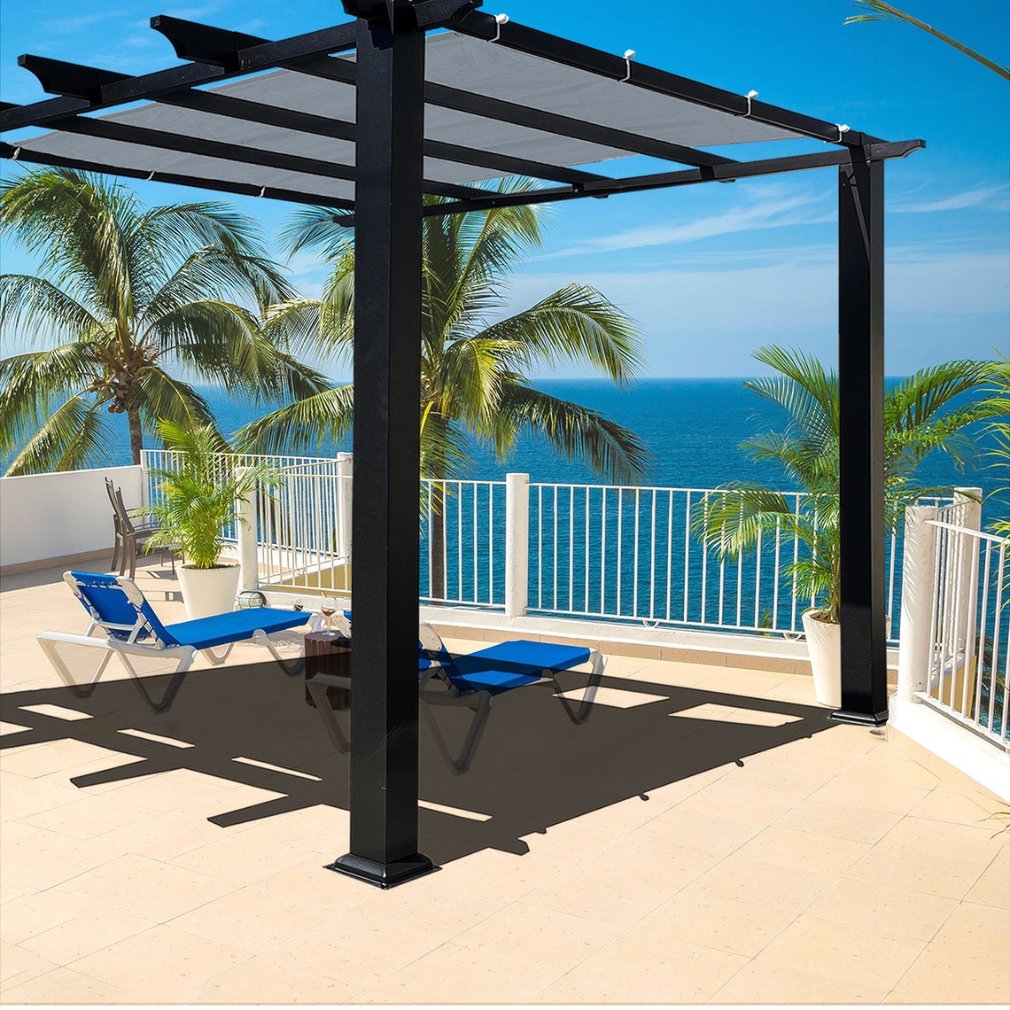 Custom Sized Permeable Pergola Sun Shade Cover Patio Canopy W/ - Etsy