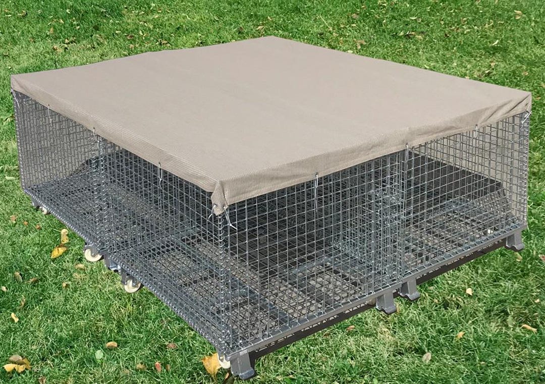 Custom Dog Kennel Shade Cover: Breathable Sun Block, Smoke Tan - Etsy