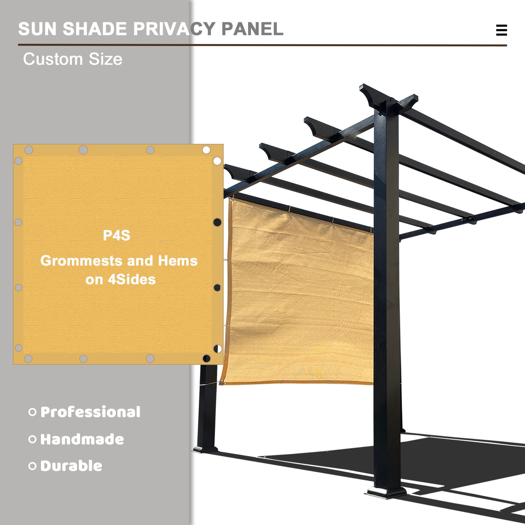 Custom Sized Sun Shade Privacy Panel for Patio Window Cover - Etsy
