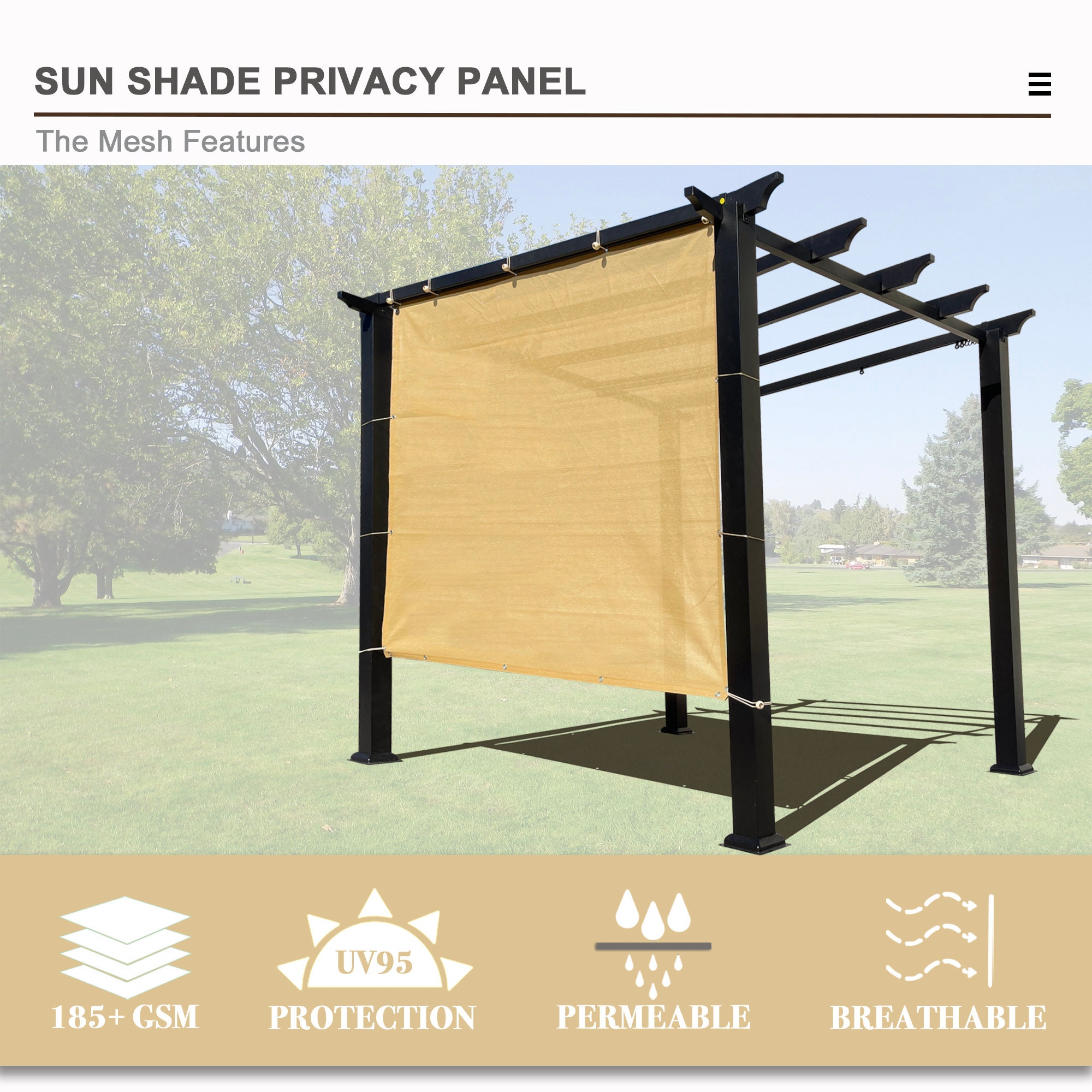 Custom Sized Sun Shade Privacy Panel for Patio Window Cover - Etsy