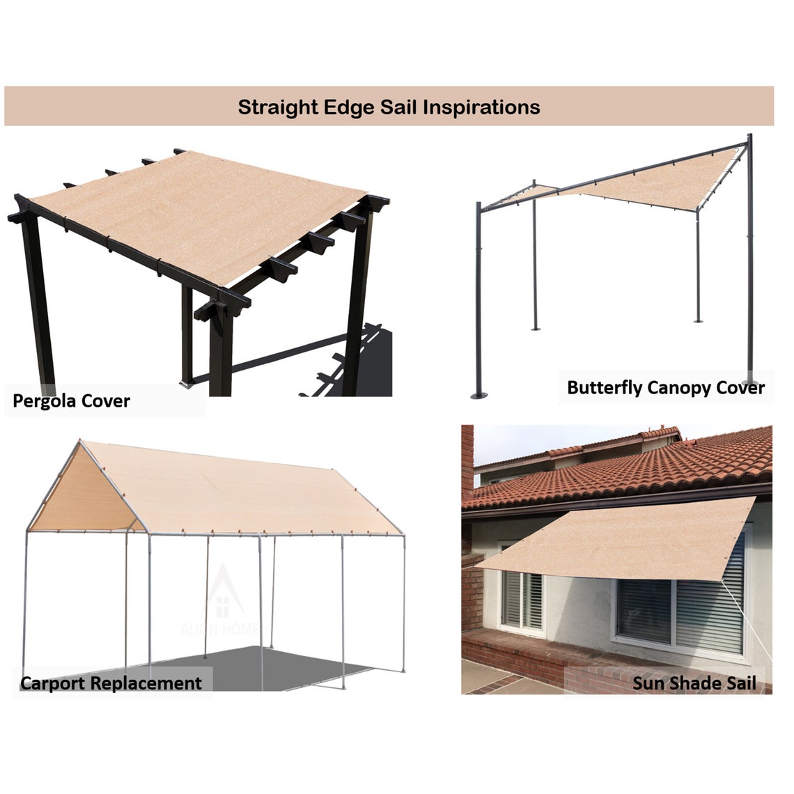 Custom HDPE Straight Edge Trapezoid Sun Shade Sail Banha - Etsy