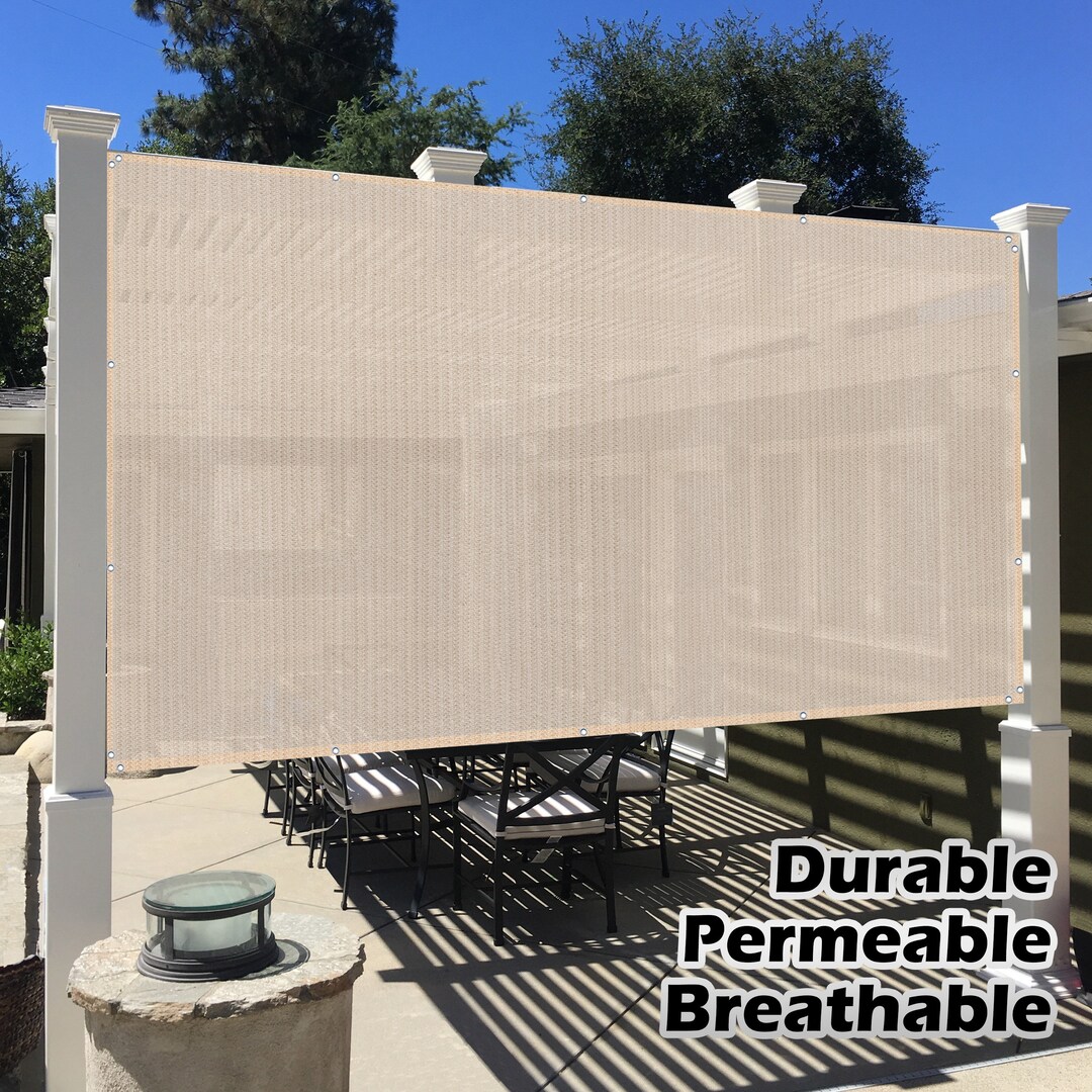 Custom Beige Sun Shade Panel: Patio Privacy Screen With Grommets - Etsy
