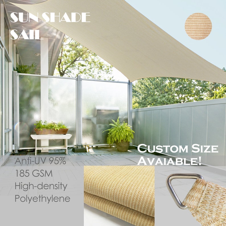 Custom Size Rectangle Curved Edge Sun Shade Sai - 185GSM Permeable ...