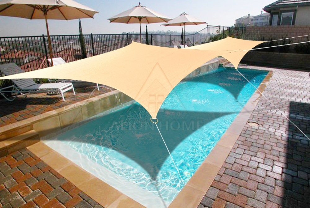 Custom Sized Rectangle Curved Edge Sun Shade Sail 185GSM - Etsy