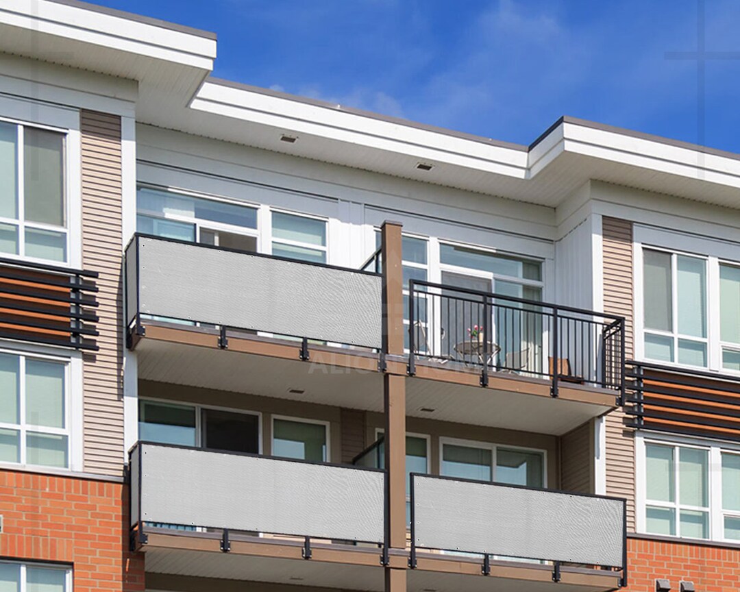 Custom 5ft Outdoor Privacy Screen: Smoke Tan Balcony & Patio Wind Block ...