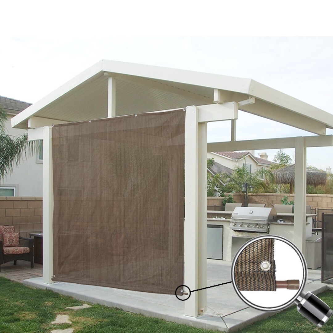 Custom Mocha Brown Sun Shade Panel: Patio Awning Canopy Side Wall - Etsy