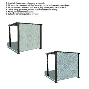 Custom Sized Rod Pocket Sun Shade Panel With 3 Sides Eyelets for Patio ...