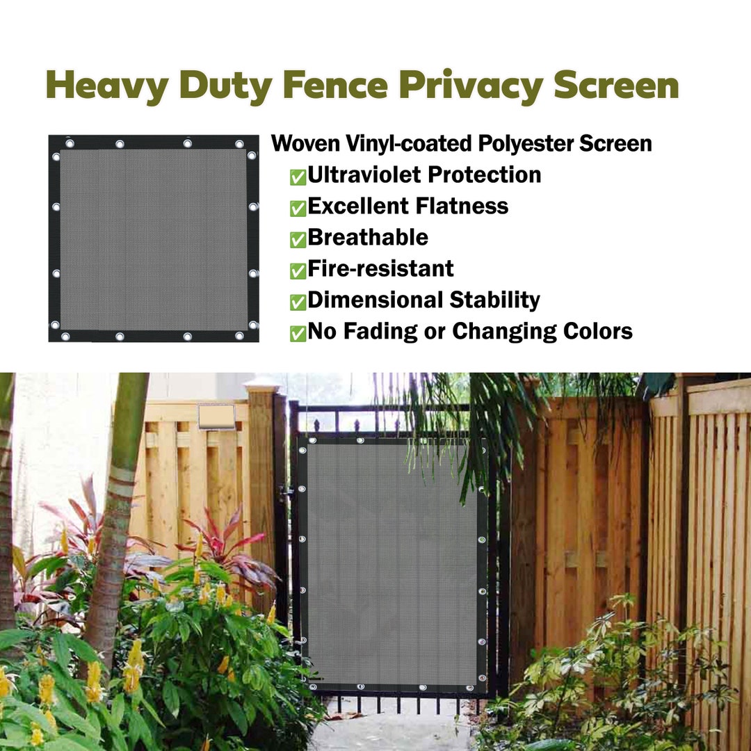 Custom 95% UV Resistant and FR Rated Gate PVC Coated Privacy Screen ...