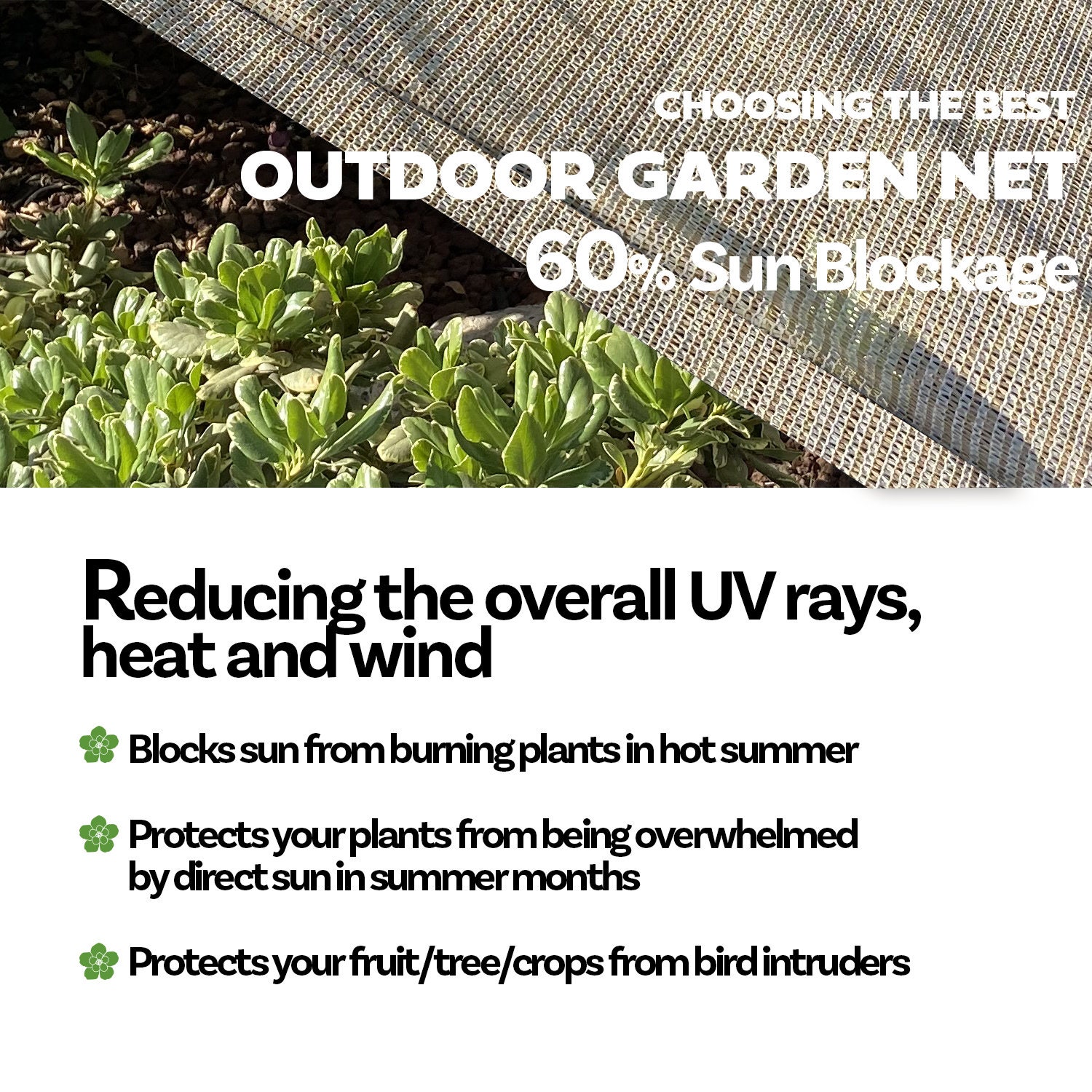 Custom Sized 60% Sun Block Garden Netting Mesh for Greenhouse - Etsy