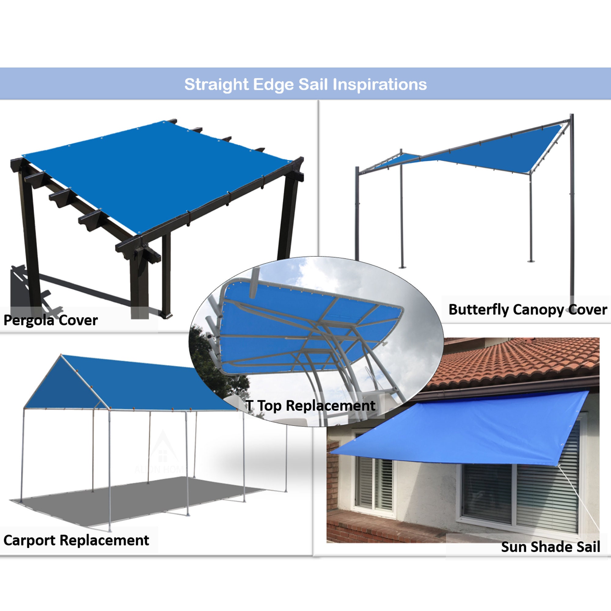 Custom Sized Heavy Duty Straight Edge Waterproof Woven Sun Shade Sail ...