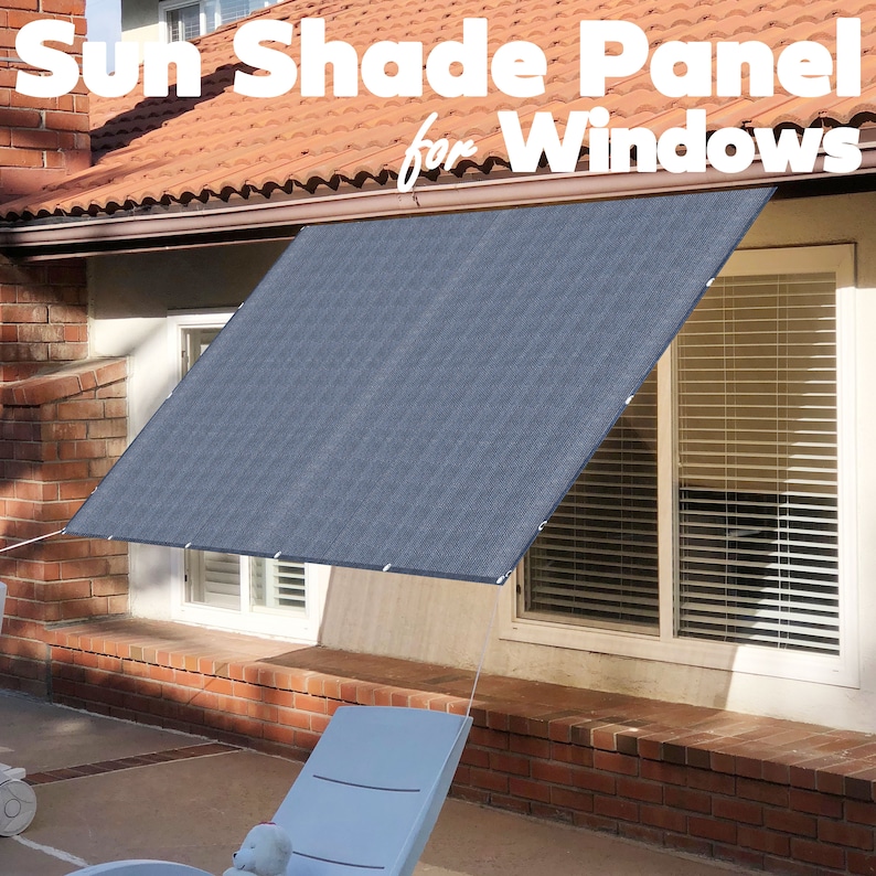 Custom Sized Sun Shade Privacy Panel: Navy Grey Patio Cover (5FT Width ...